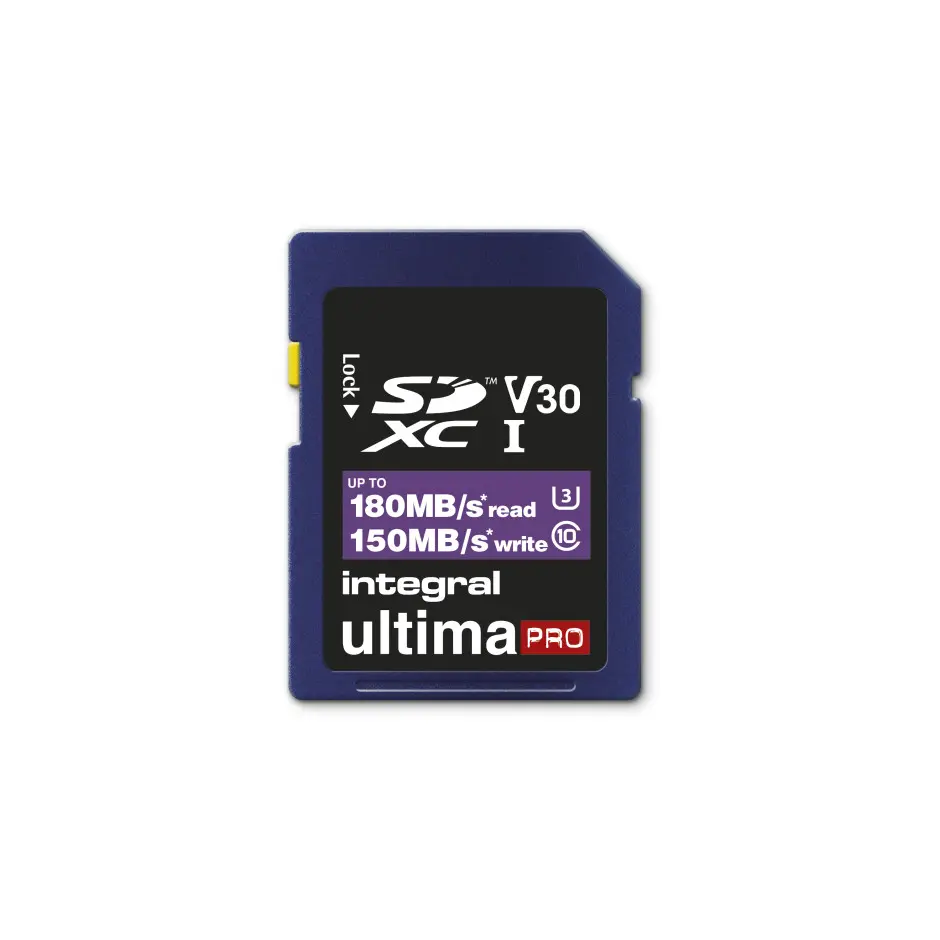 PROFESSIONAL HIGH SPEED SD CARD 180MB/S SDXC V30 UHS-I U3 - Integral Memory