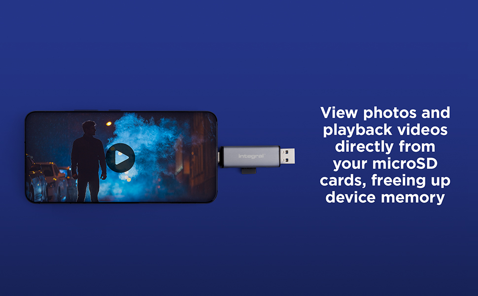 Integral Dual End SD and microSD Card Reader