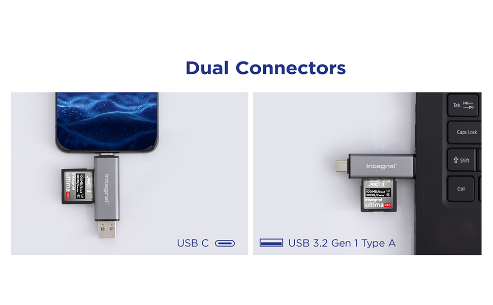 Integral Dual End SD and microSD Card Reader