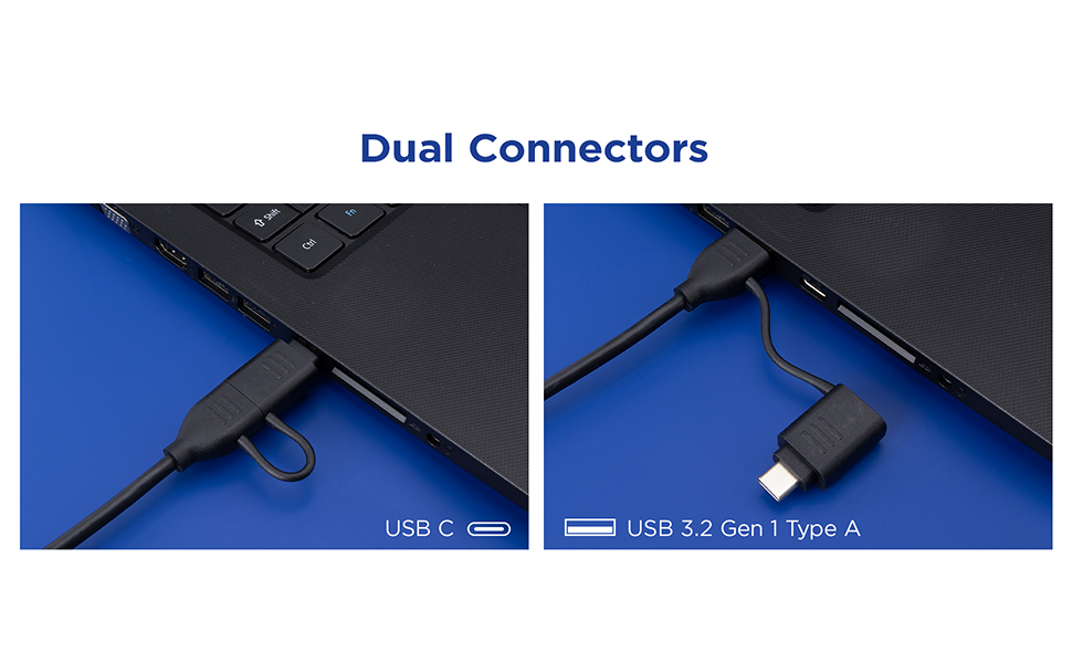 4-in-1 Memory Card Reader | Type A Cable with Type C Adapter