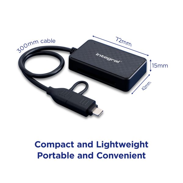 4-in-1 Memory Card Reader | Type A Cable with Type C Adapter